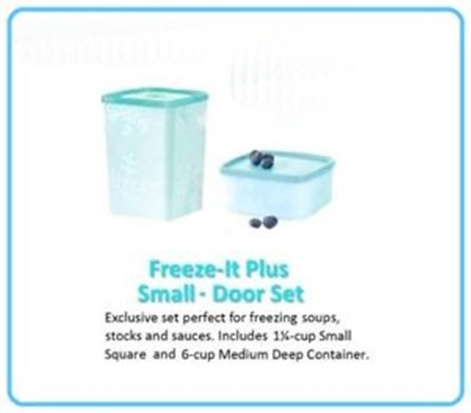 TUPPERWARE FREEZE-IT TWO (2) MEDIUM RECTANGLE FREEZER STORAGE CONTAINE ...