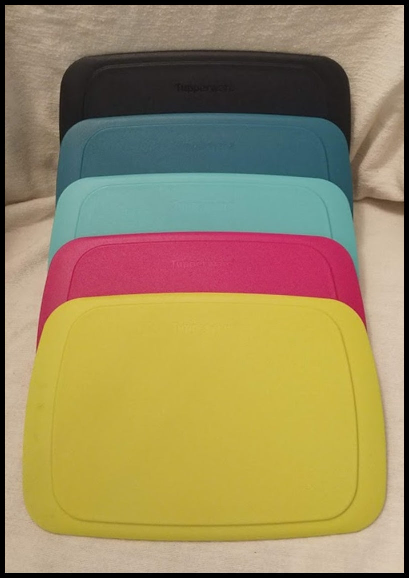 TUPPERWARE RECTANGLE FRIDGE STACKABLES CUTTING BOARD Tropical Water Bl ...