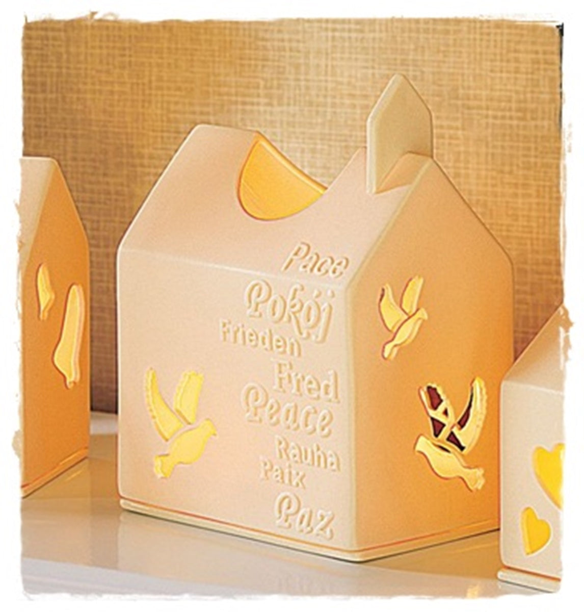 PARTYLITE PORCELAIN WHITE GLAZED LOVE HOUSE TEALIGHT CANDLE HOLDER ...